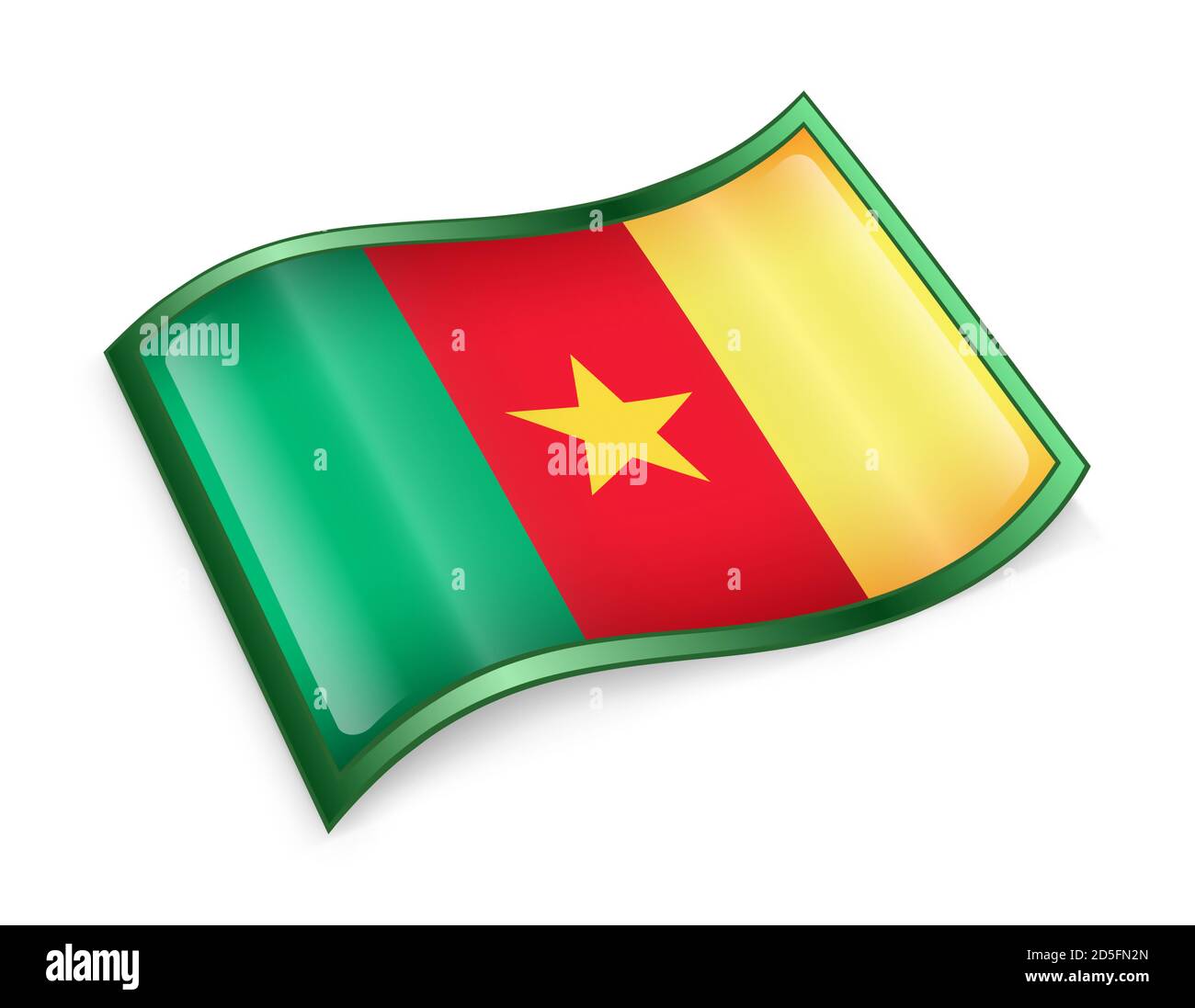 Cameroon flag icon Stock Photo - Alamy