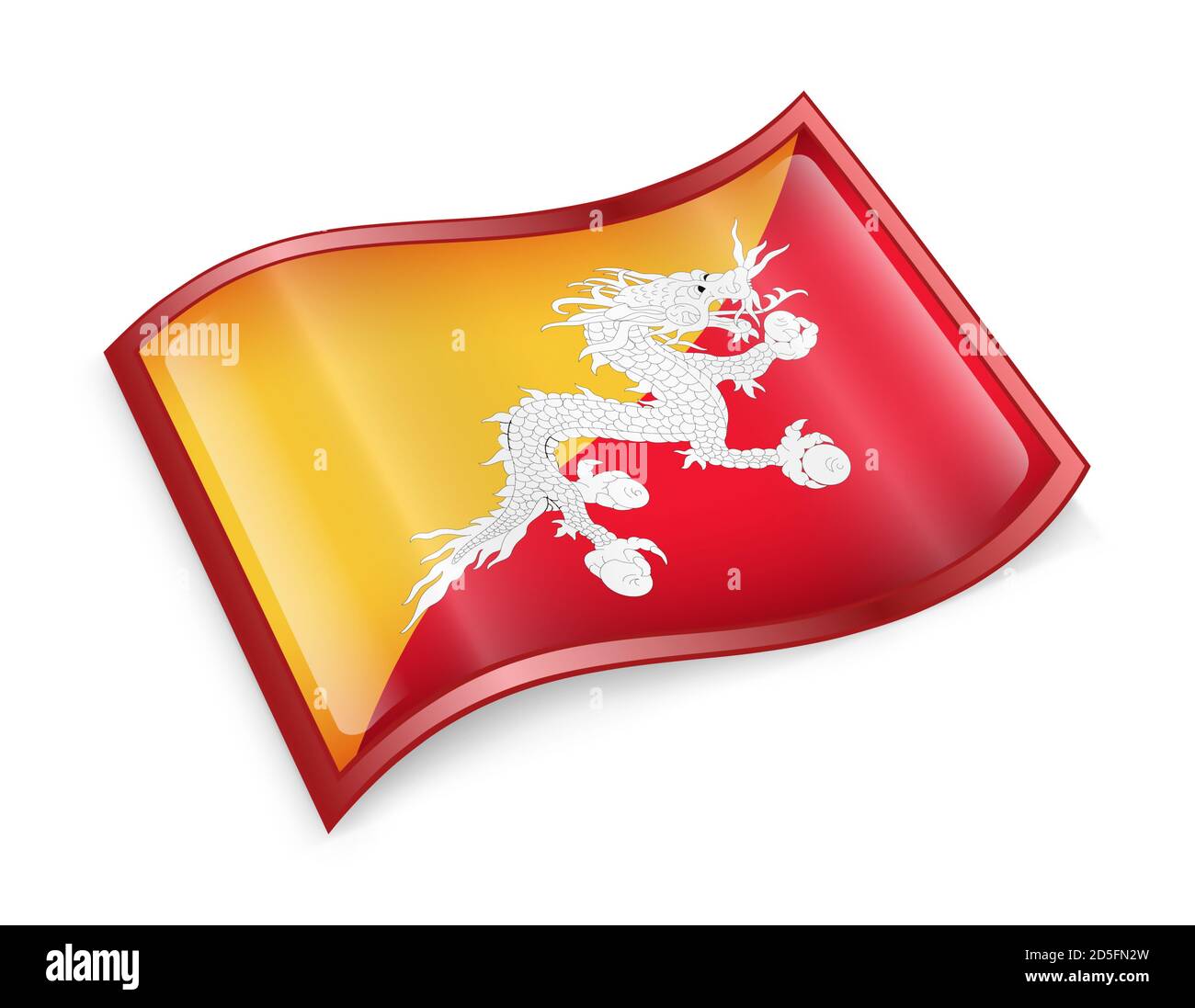 Bhutan flag icon Stock Photo - Alamy
