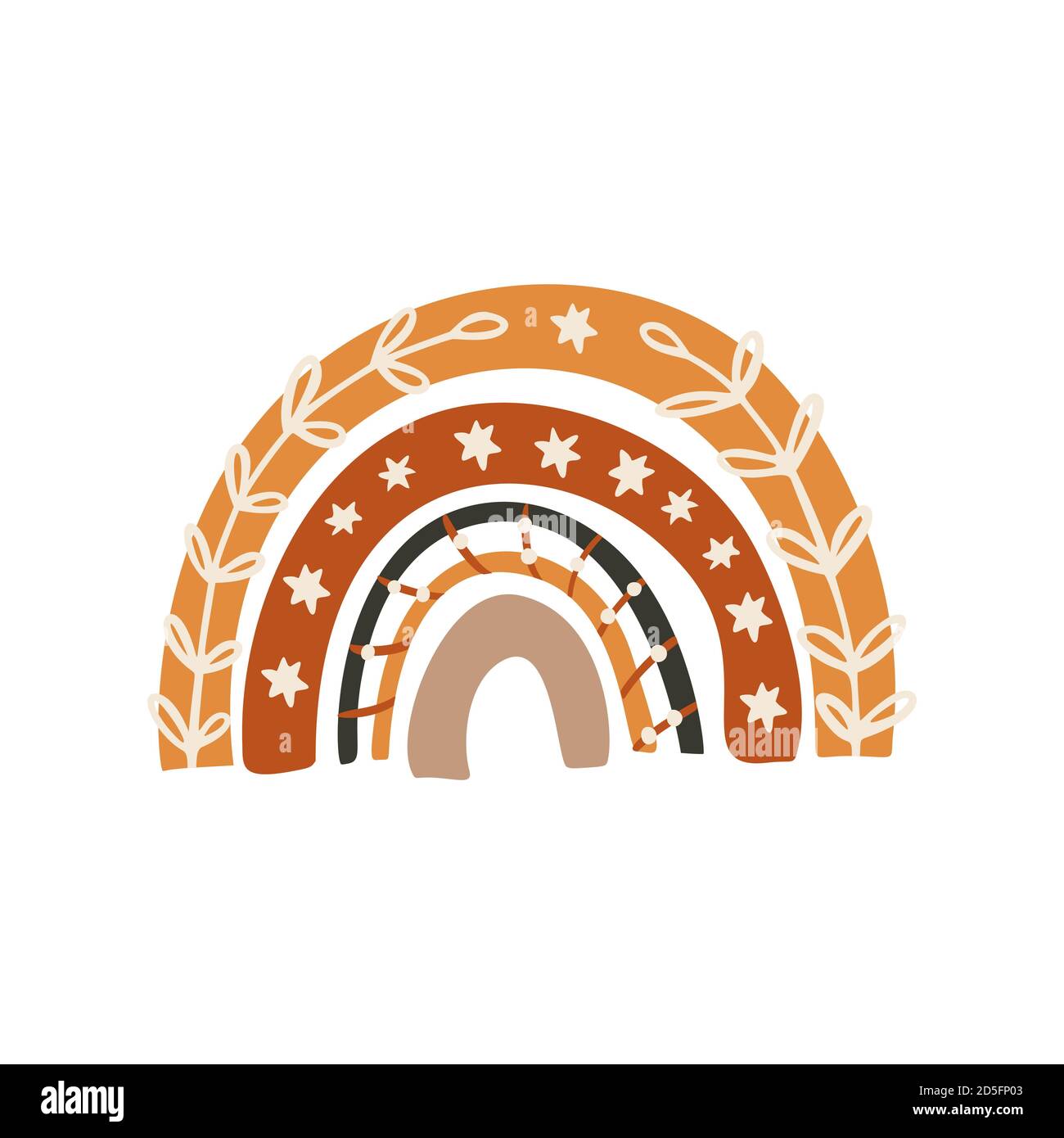 Scandinavian vector boho rainbow poster. Perfect for children room wall ...