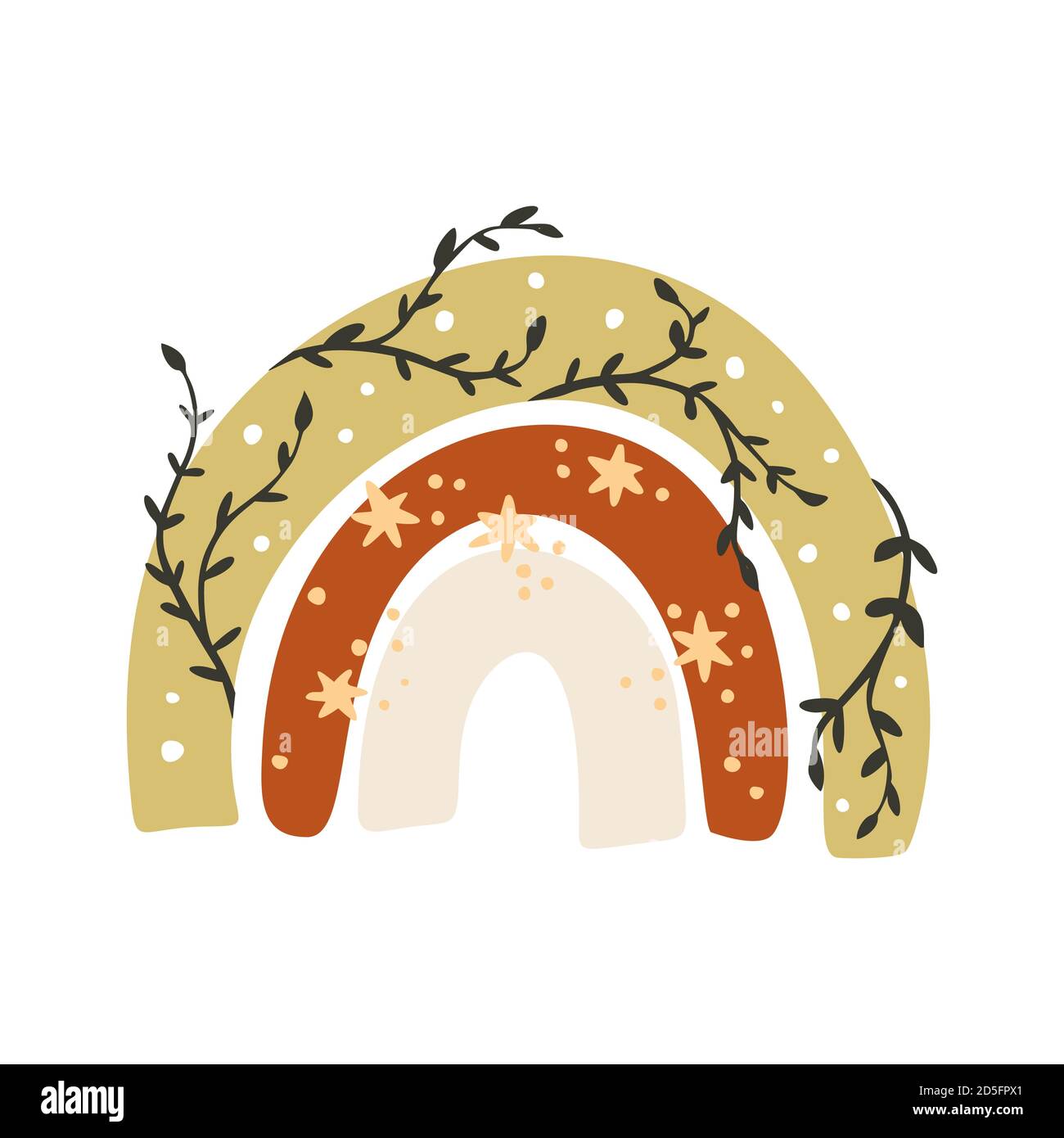 Scandinavian vector boho rainbow poster. Perfect for children room wall ...