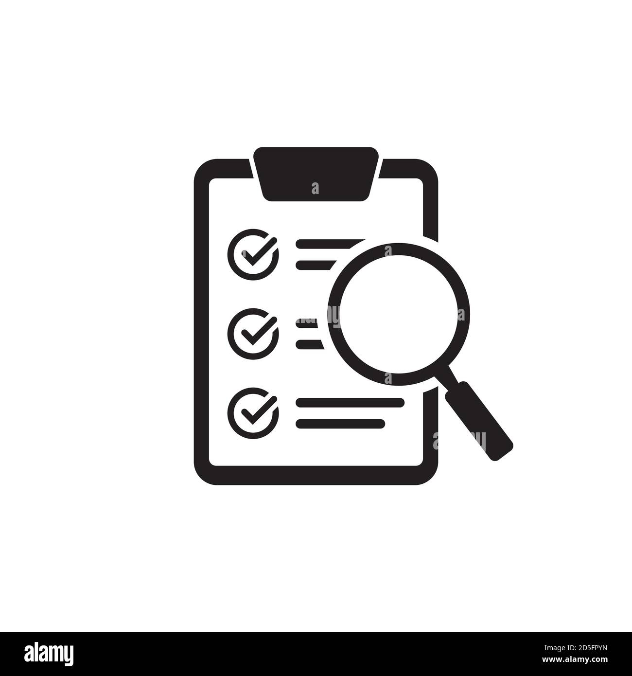 Magnifier assessment checklist icon Stock Vector Image & Art - Alamy
