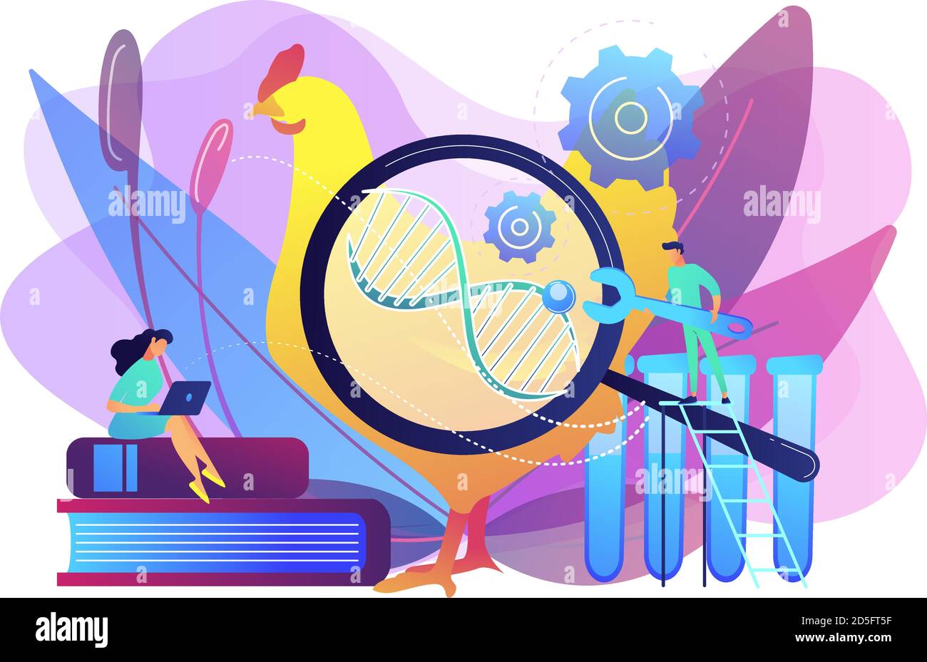 Genetically modified animals concept vector illustration Stock Vector ...