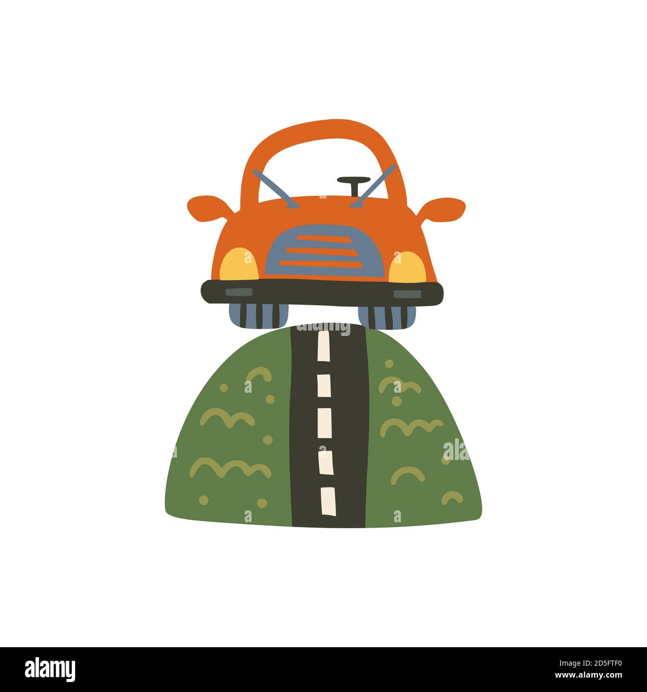 Red car on a hill vector illustration for baby boy shirt and room ...