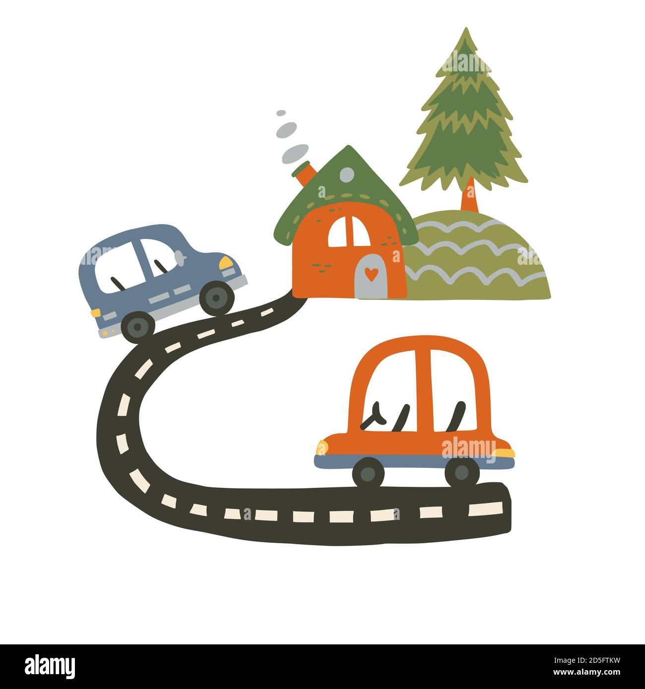Car and house vector illustration for baby boy shirt and room designs ...