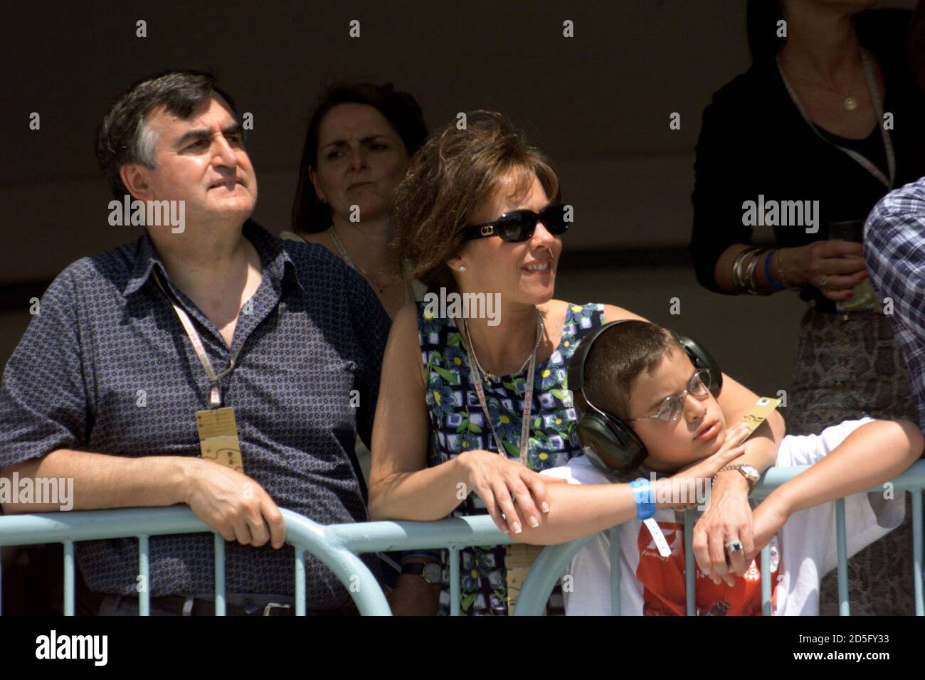 Quebec Premier Lucien Bouchard stands with his wife Audrey Best and son ...