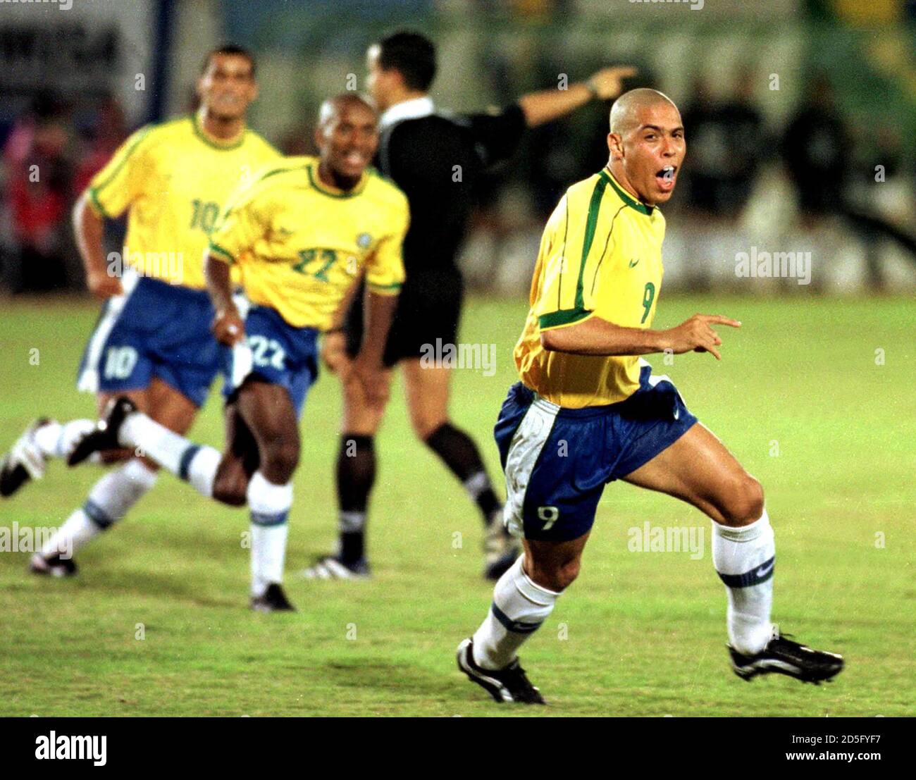 Rivaldo of brazil celebrates scoring his second hi-res stock ...