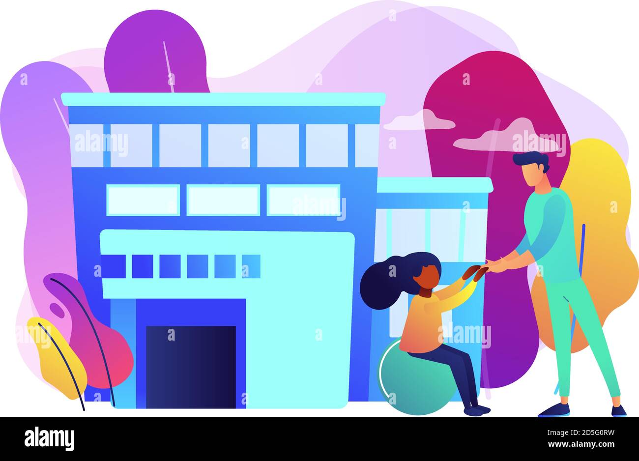 Children rehabilitation center concept vector illustration Stock Vector ...