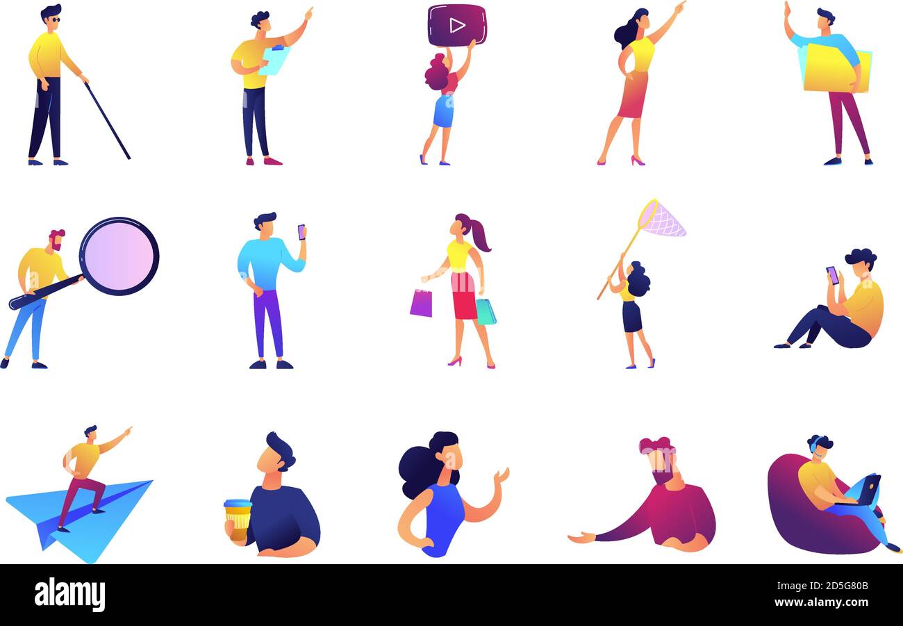 Office work and leisure time vector illustrations set Stock Vector ...