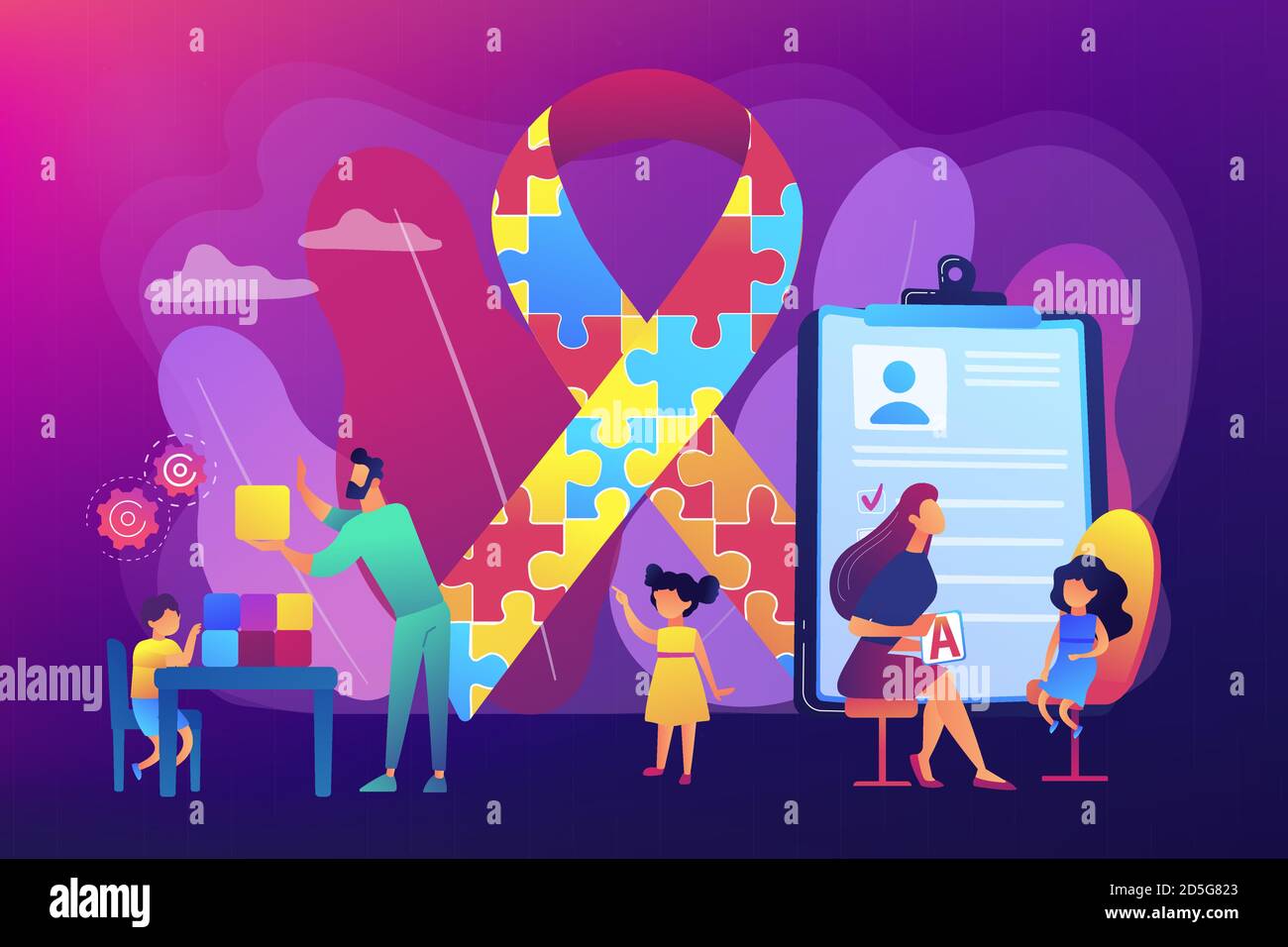 Autism therapy concept vector illustration Stock Vector Image & Art - Alamy