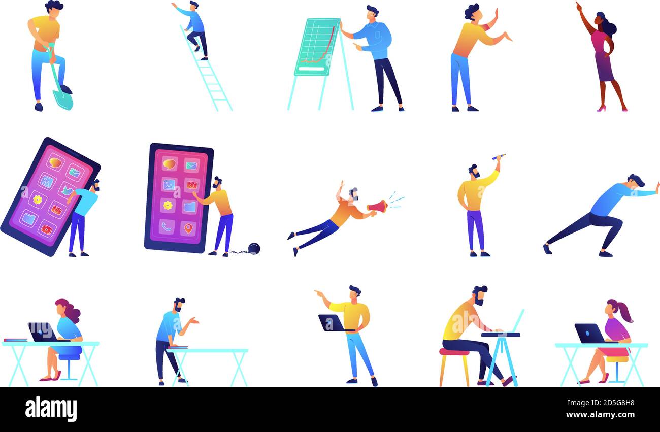 Programmers and career vector illustrations set Stock Vector Image ...