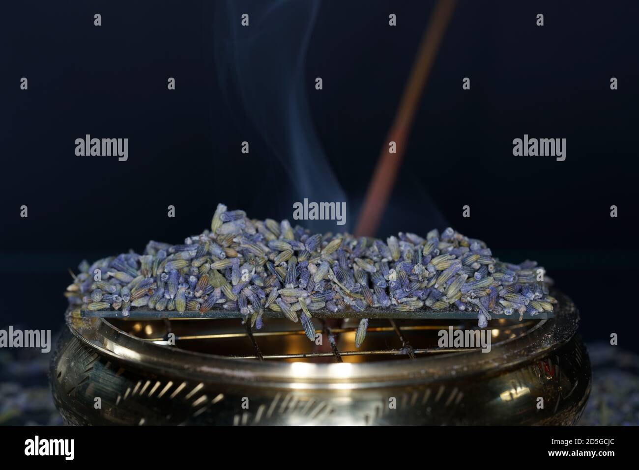 Closeup of lavender as a smoking material in a smoking bowl Stock Photo ...