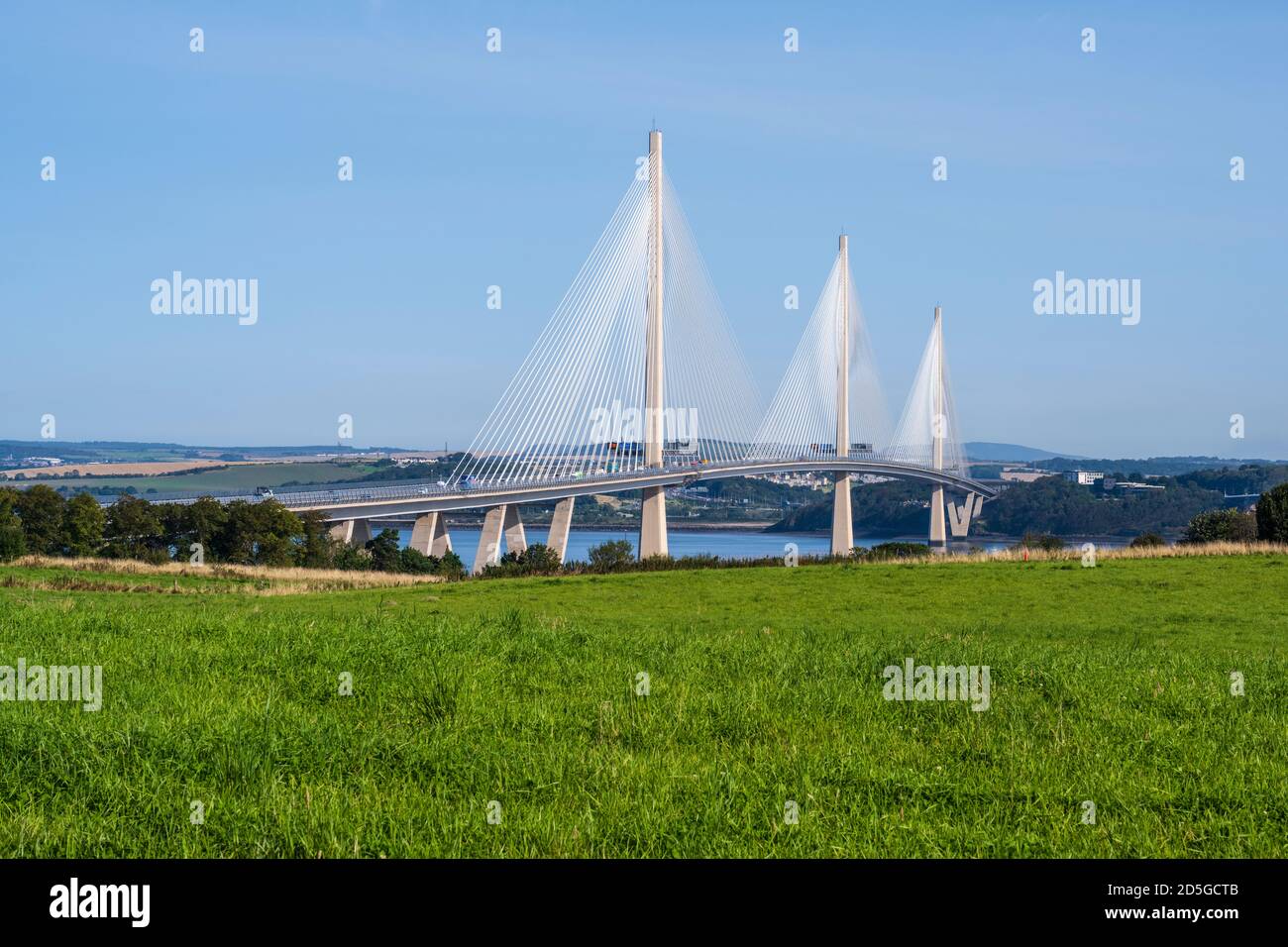 Queensferry Crossing road bridge viewed from south side of River Forth ...