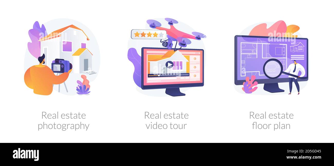 Real estate listing services abstract concept vector illustrations ...