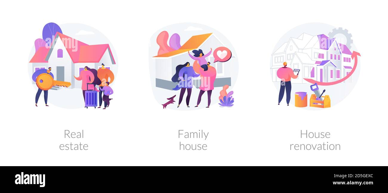 Private and commercial property market abstract concept vector ...