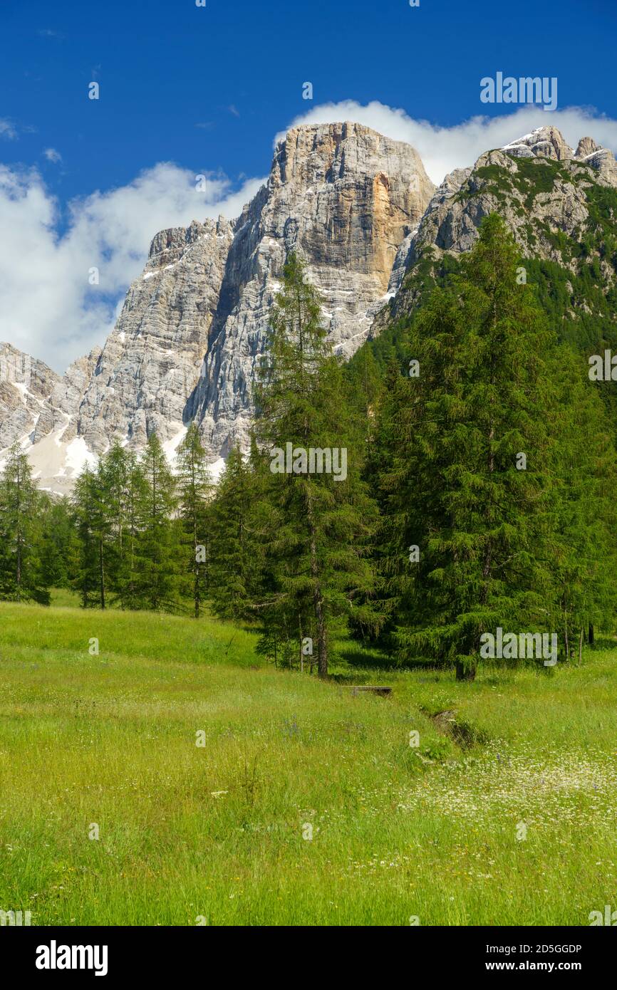 Mountain landscape at summer along the road to Forcella Staulanza at ...