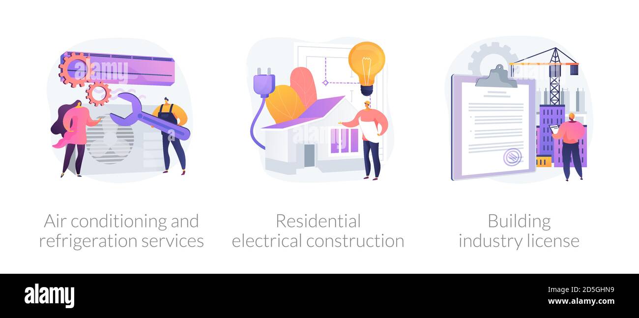 Builder contractor services abstract concept vector illustrations Stock ...