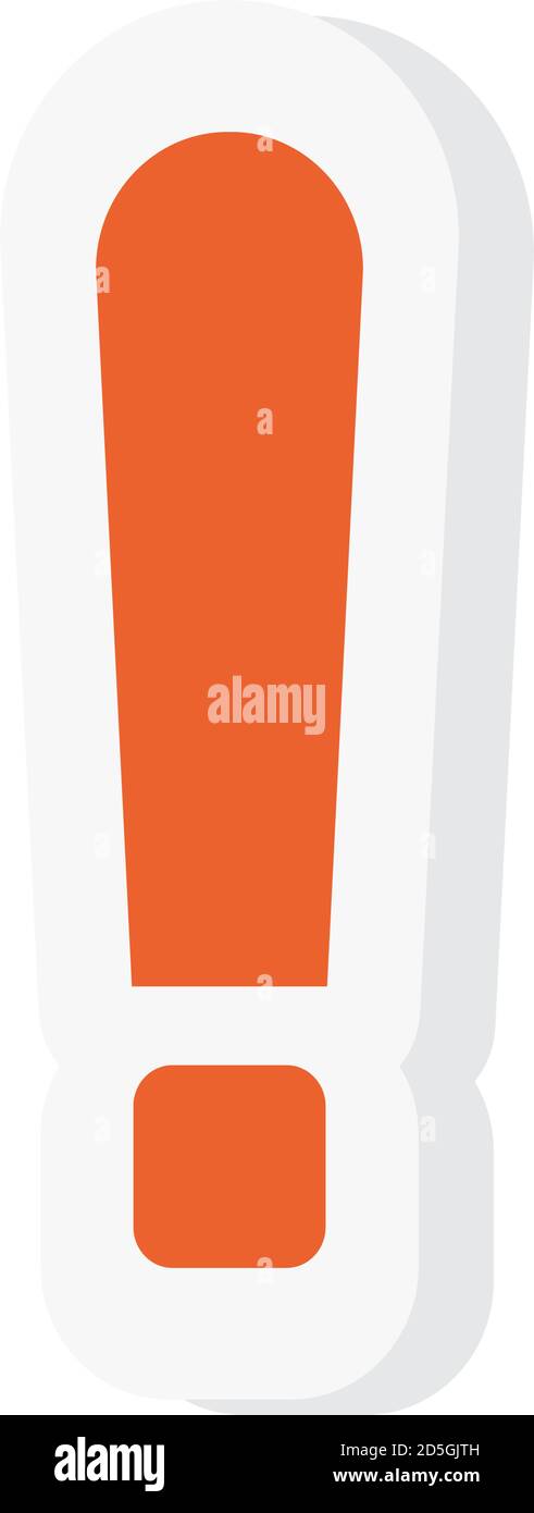 Exclamation mark sticker and flat style icon vector design Stock Vector ...