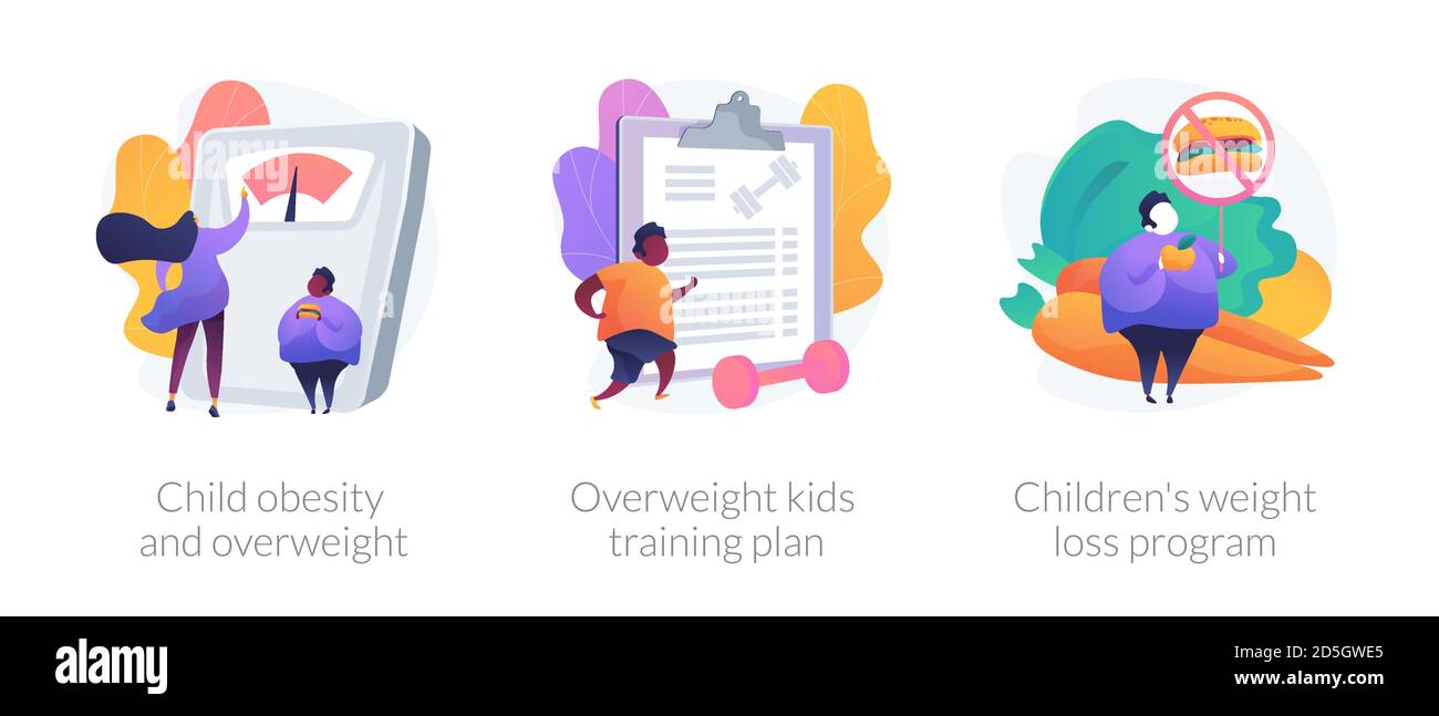 Child overweight treatment vector concept metaphors Stock Vector Image ...