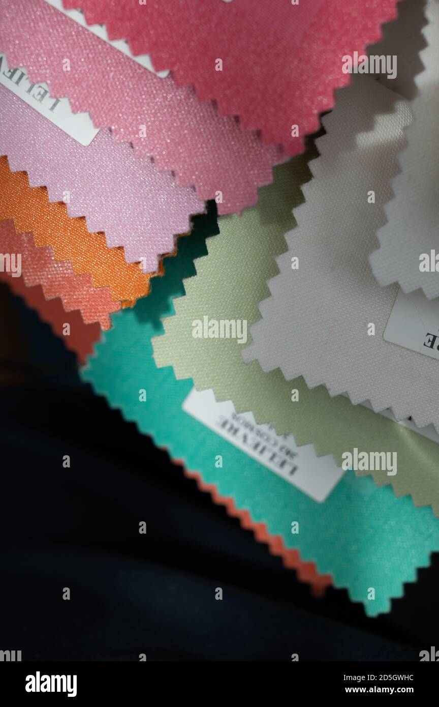 Luxury textile velvet samples in red and green colors Stock Photo - Alamy