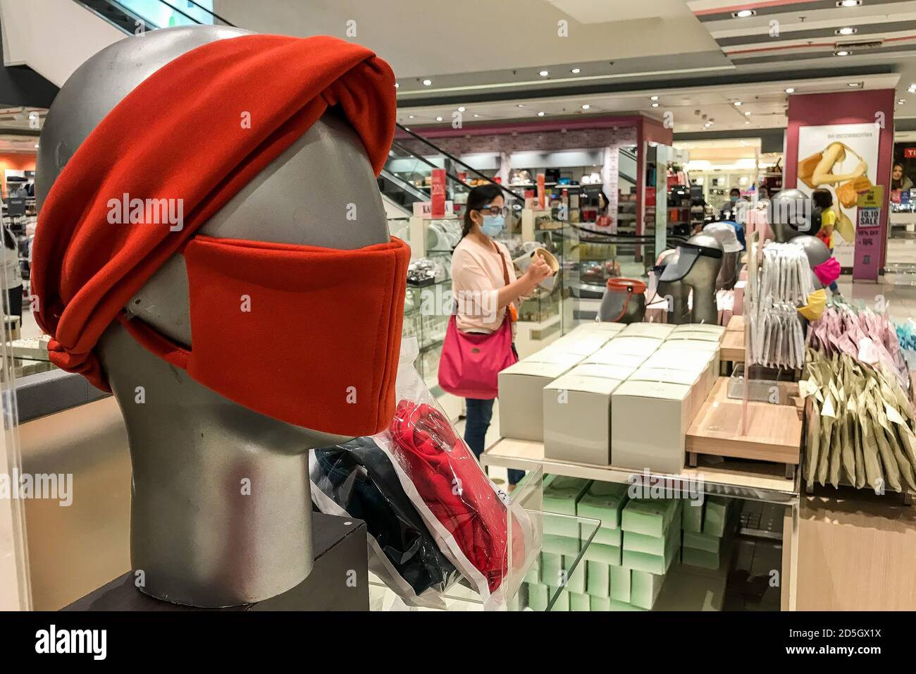 Manila, Philippines. 13th Oct, 2020. Face masks are sold at a mall in ...
