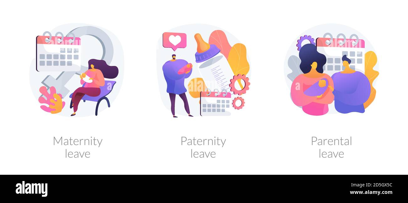 Pregnancy, childbirth and newborn care vacation time vector concept ...
