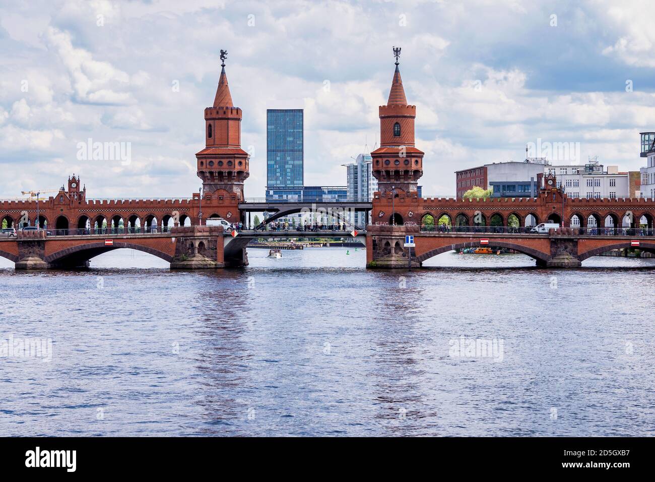 Oberbaumbrucke across the Spree, the longest bridge of Berlin in ...
