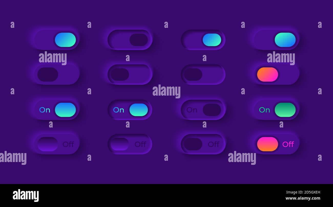 Video player switches UI elements kit Stock Vector Image & Art - Alamy