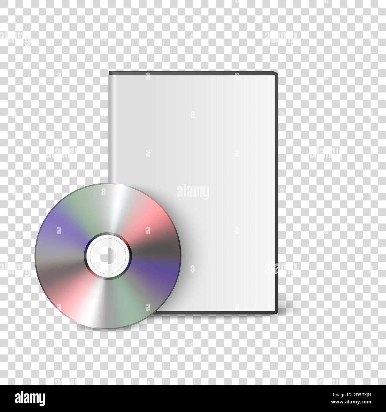 Vector 3d Realistic Blank CD, DVD with Cover Case Box Set Closeup ...