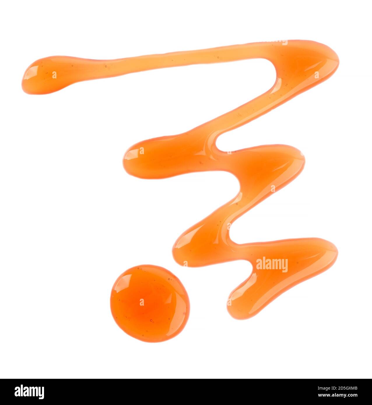 Maple syrup drizzle isolated on white background. Splashes of sweet ...