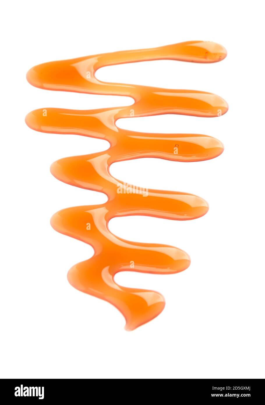 Maple syrup drizzle isolated on white background. Splashes of sweet ...