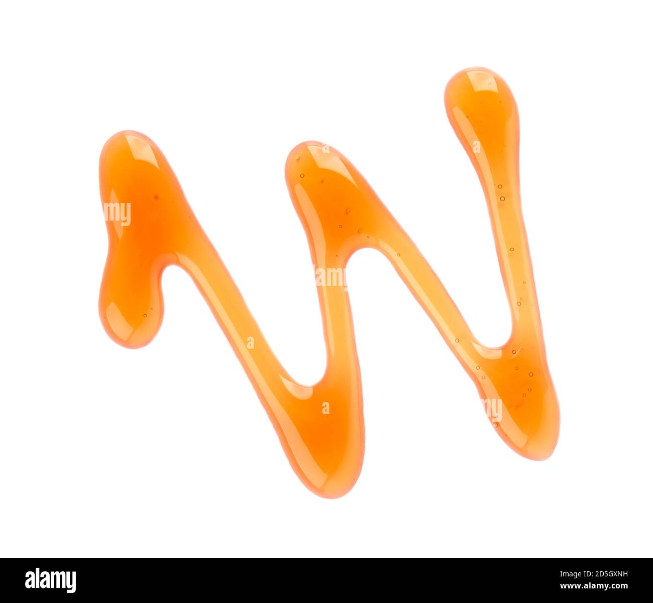 Maple syrup drizzle isolated on white background. Splashes of sweet ...