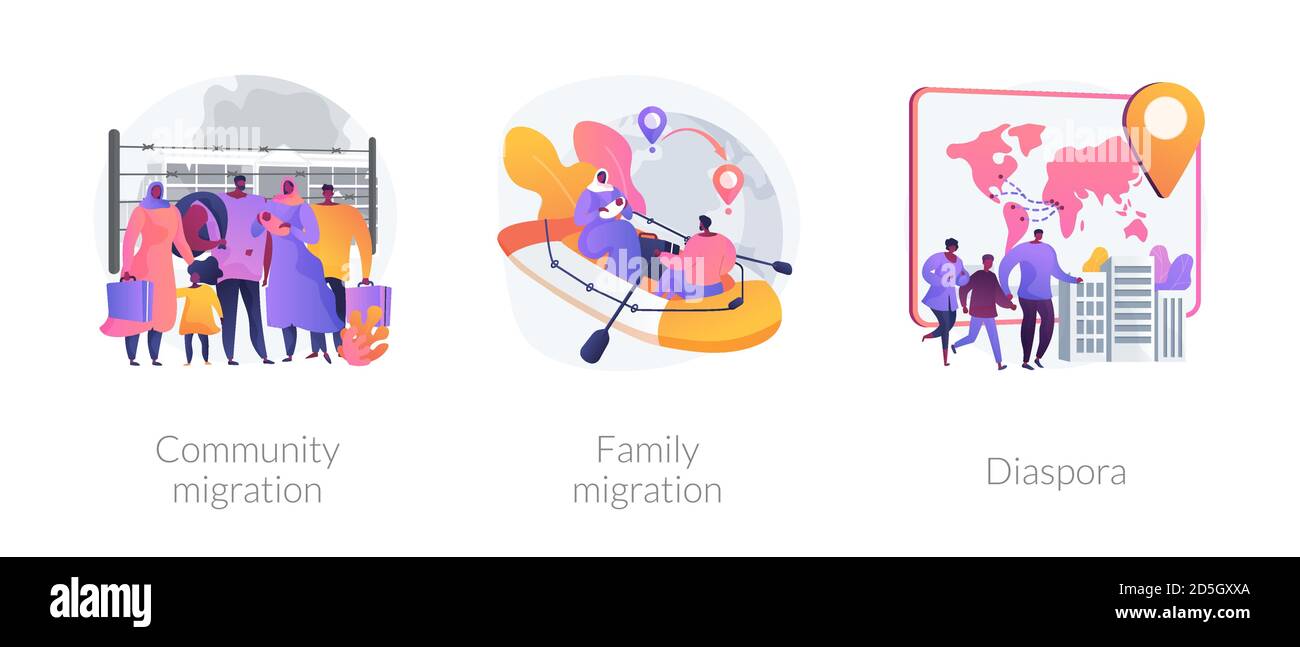 Refugees, forced displacement abstract concept vector illustrations ...