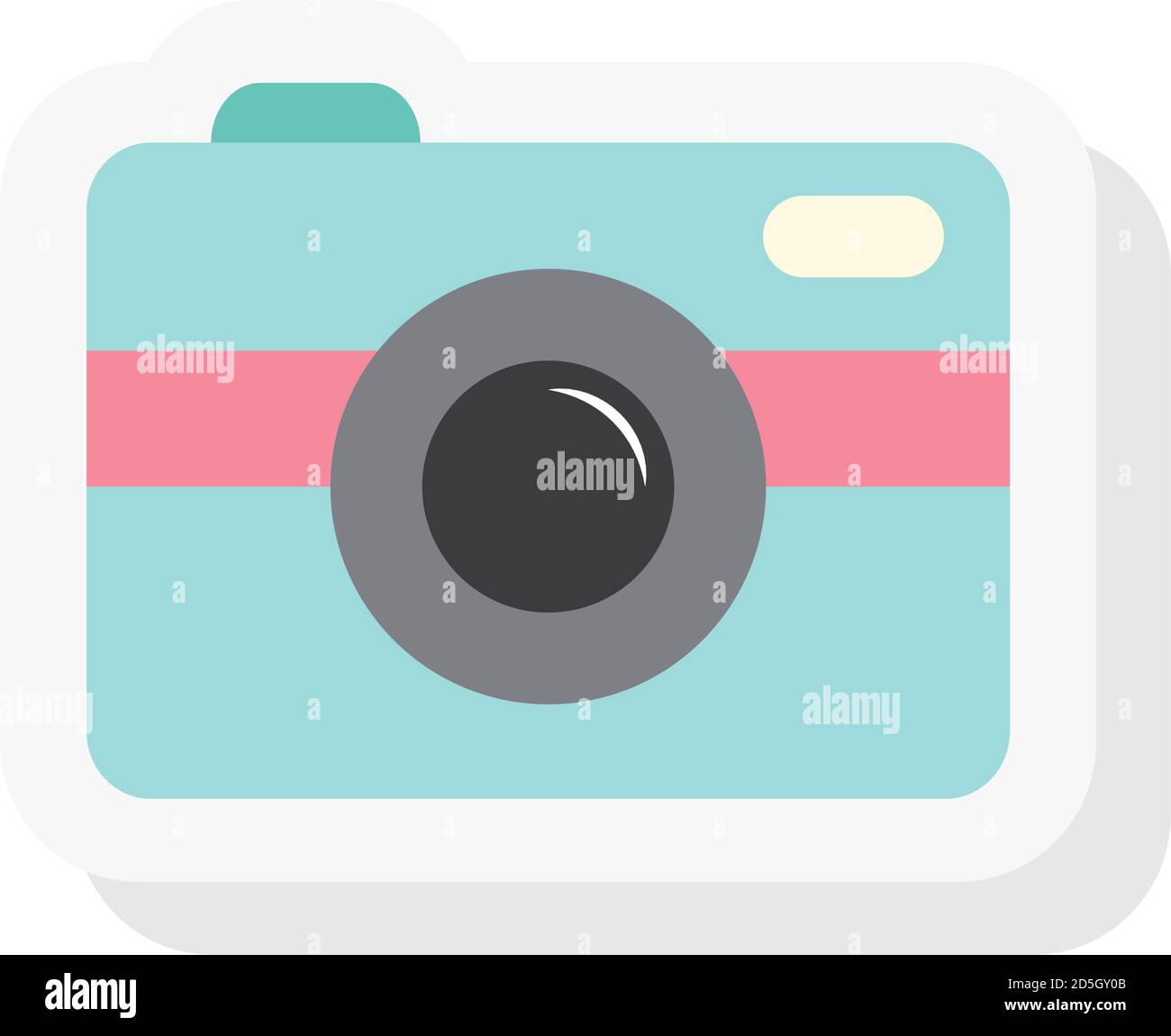 camera sticker and flat style icon vector design Stock Vector Image ...