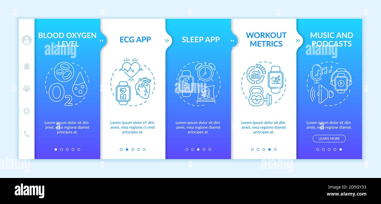 Smartwatch functions onboarding vector template Stock Vector Image & Art - Alamy