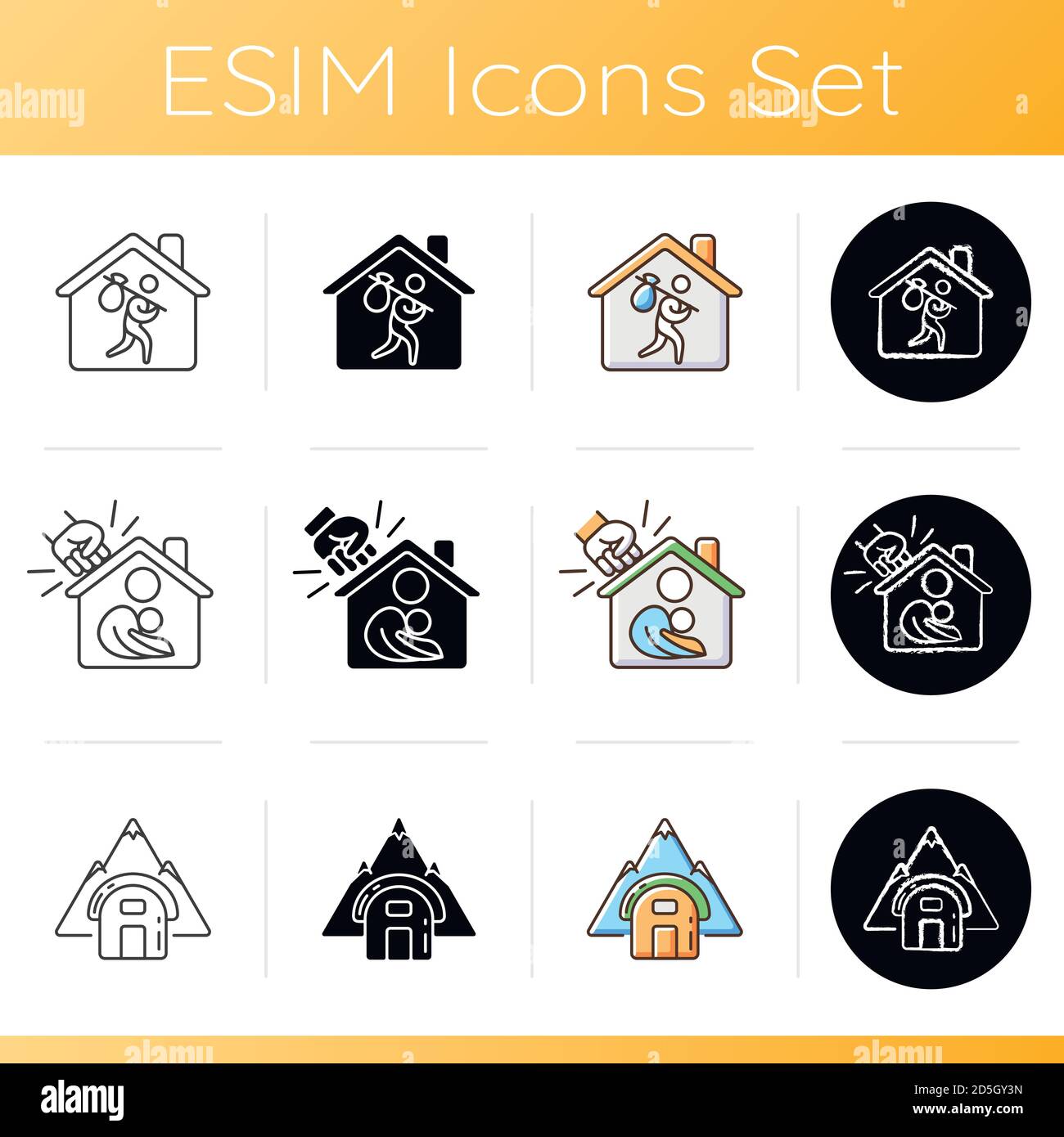 Transitional housing icons set Stock Vector Image & Art - Alamy
