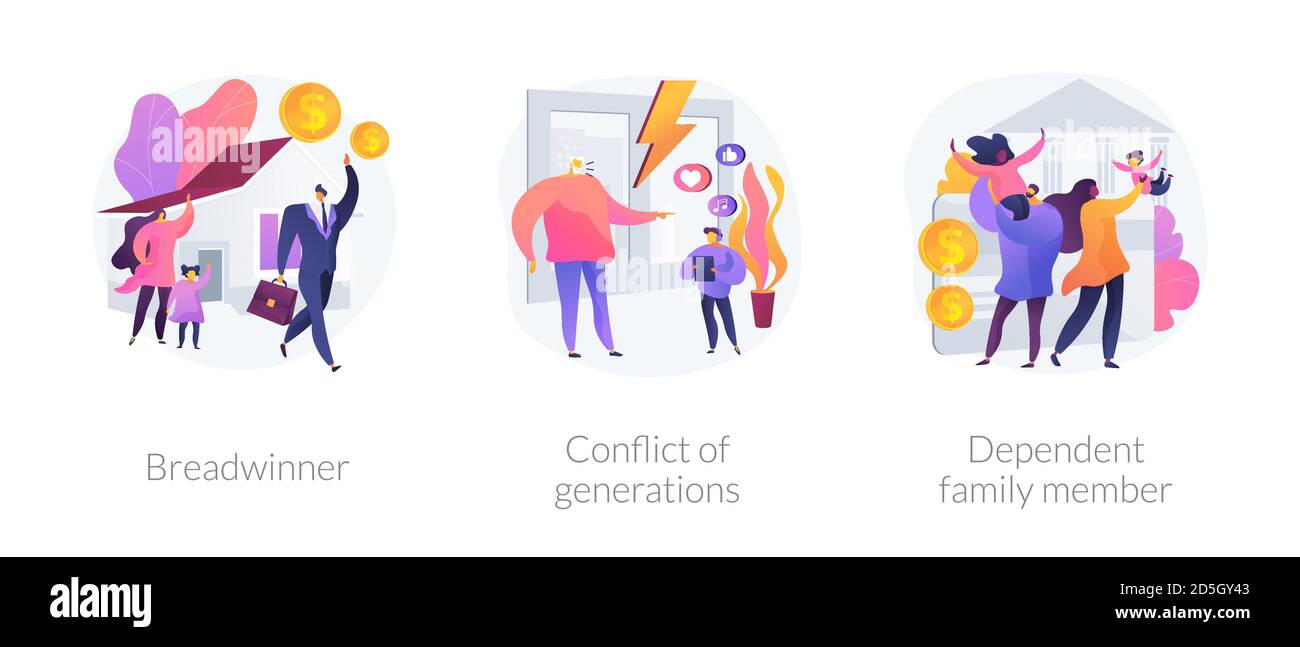 Traditional gender and social roles abstract concept vector ...