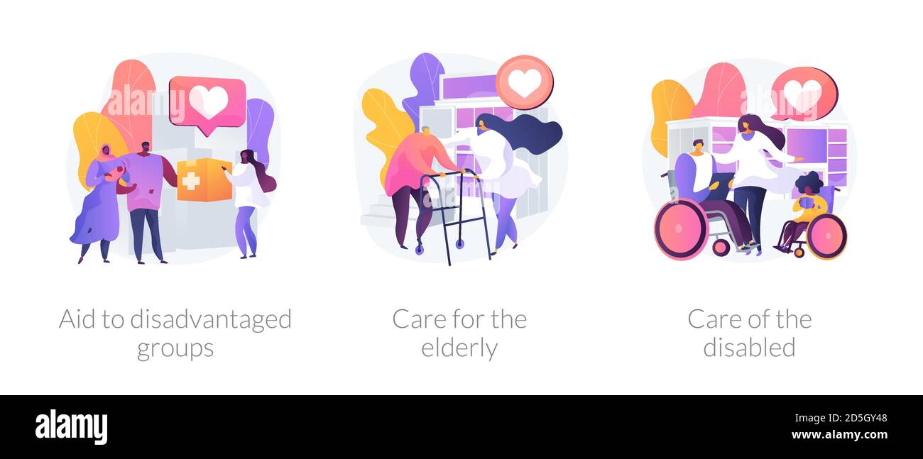 Social support for people in need abstract concept vector illustrations ...