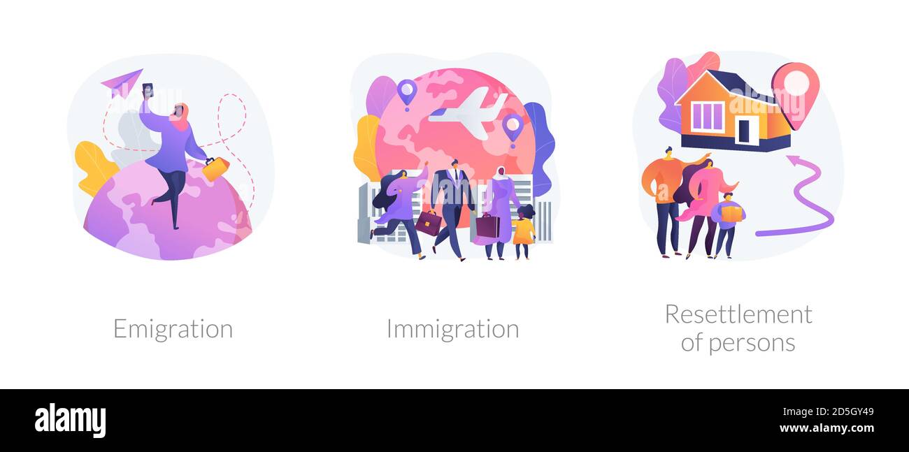 Population mobility, human migration abstract concept vector illustrations Stock Vector Image ...