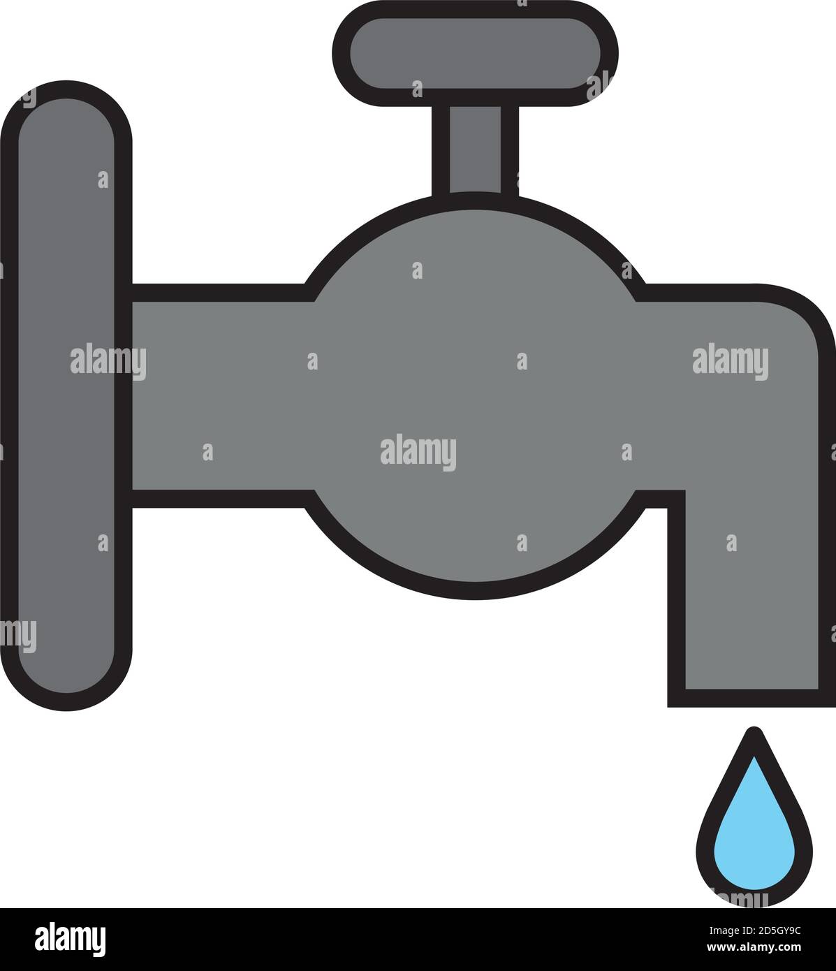 water tap line and fill style icon vector design Stock Vector Image ...