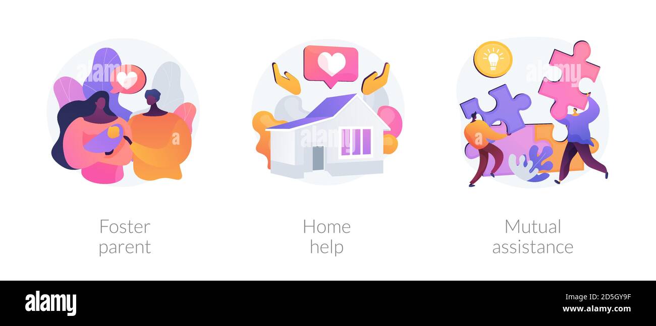 Caregiving and social support services abstract concept vector ...