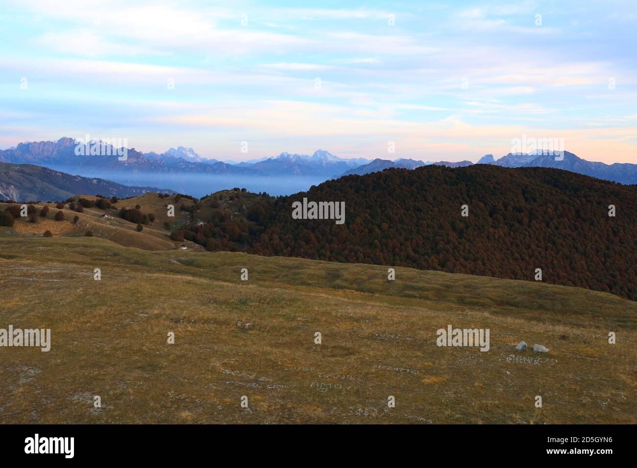 Sunrise at Mount Pizzoc in Italy Stock Photo - Alamy