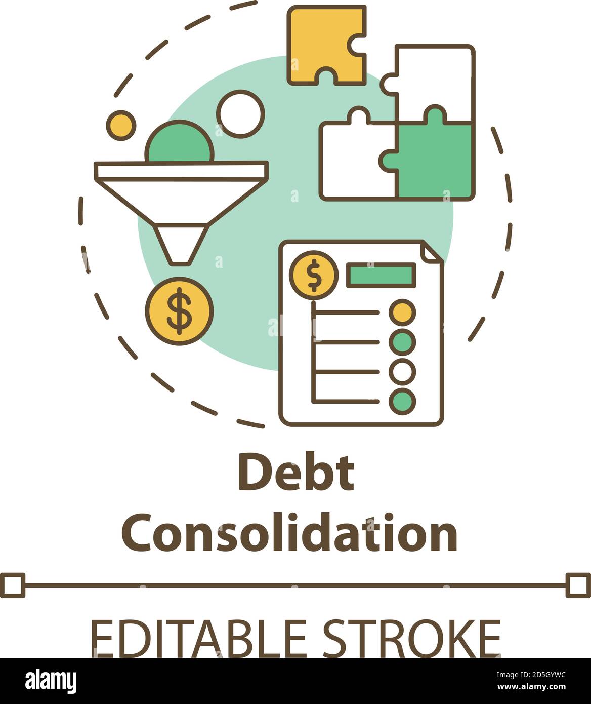 Debt consolidation concept icon Stock Vector Image & Art - Alamy