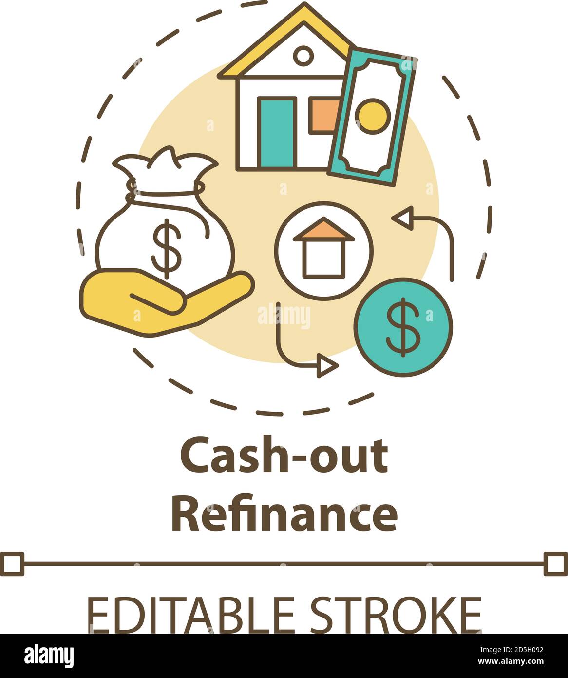 Cash-out refinance concept icon Stock Vector Image & Art - Alamy