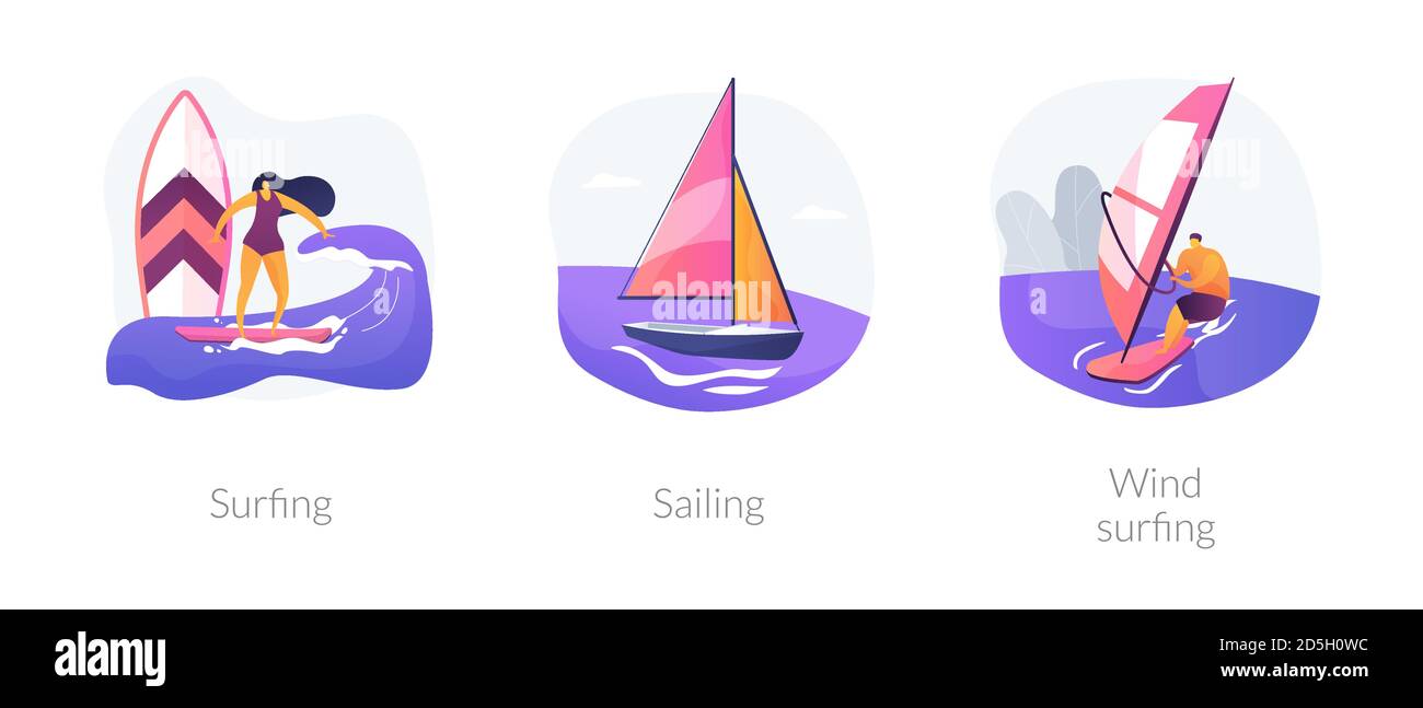 Summer adventure sport abstract concept vector illustrations Stock ...