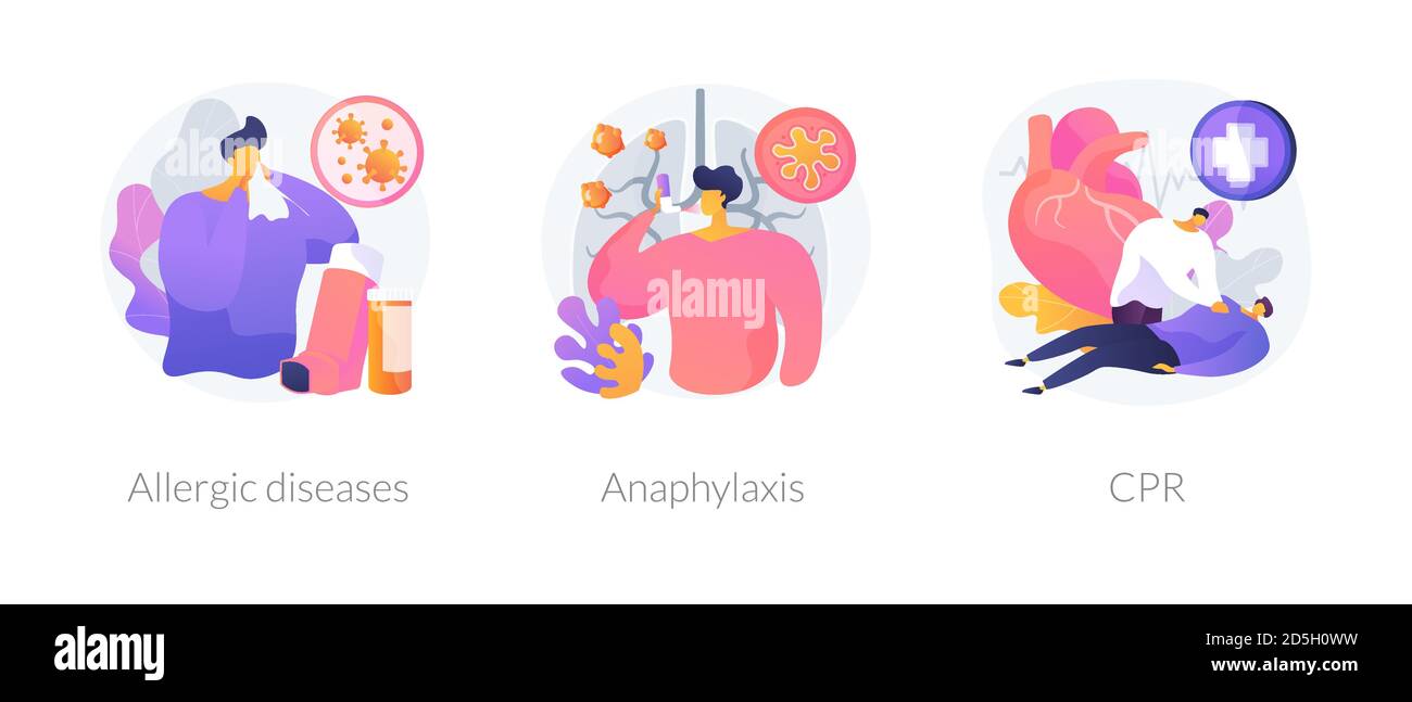 Allergic reactions first aid abstract concept vector illustratio Stock ...