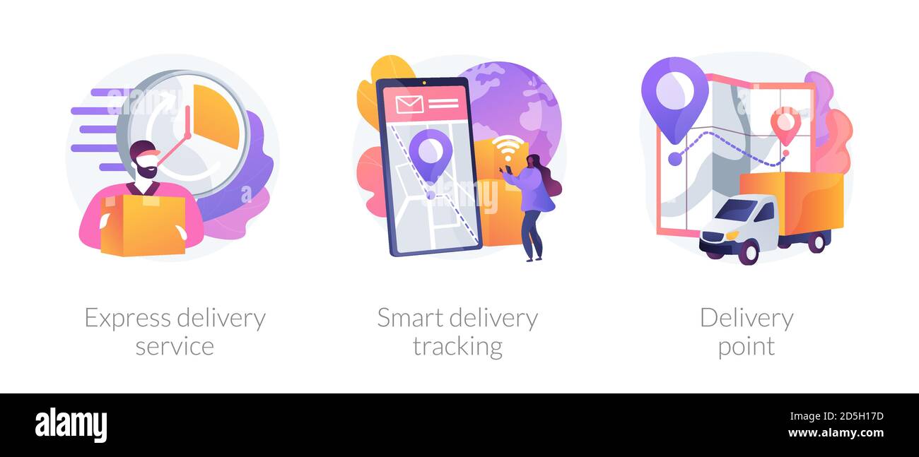 Parcel shipment services abstract concept vector illustrations Stock ...