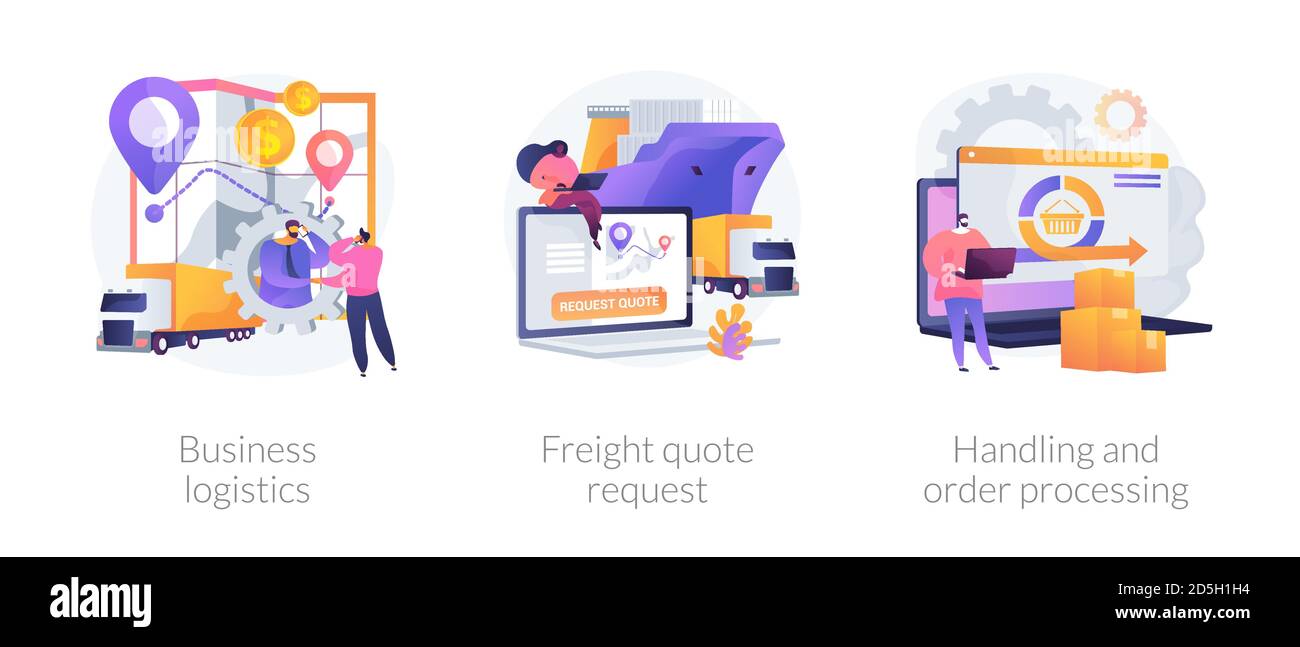 Smart logistics technologies abstract concept vector illustrations ...