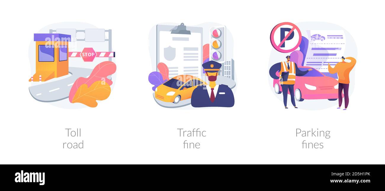 Driving rules violation abstract concept vector illustrations Stock ...