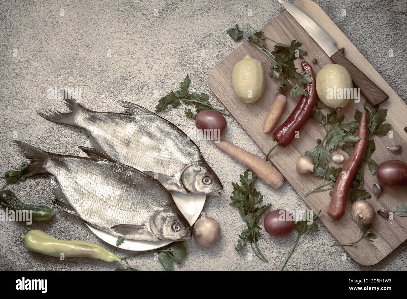 Large river fish bream cooked for frying Stock Photo - Alamy