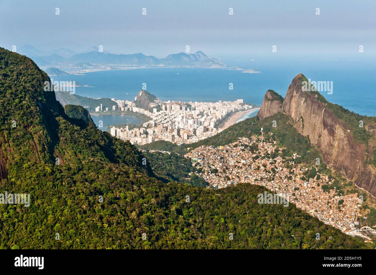 Scenic View of Rio de Janeiro Mountains, Favela da Rocinha, Biggest ...